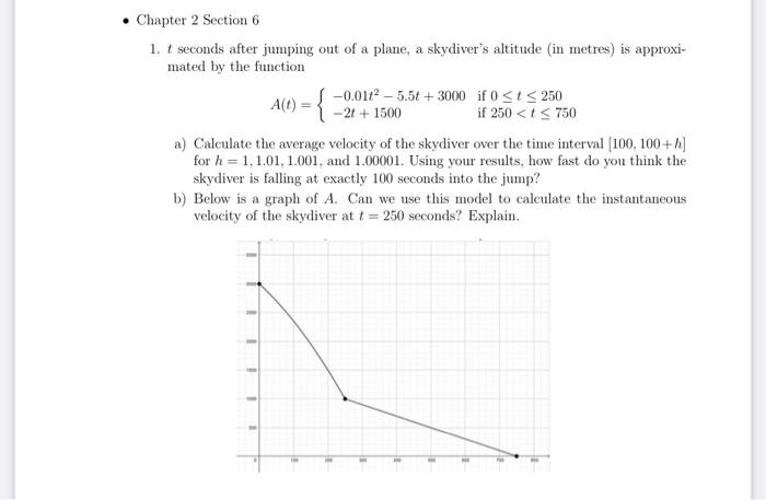 Solved Chapter 2 Section 6 1. t seconds after jumping out of | Chegg.com