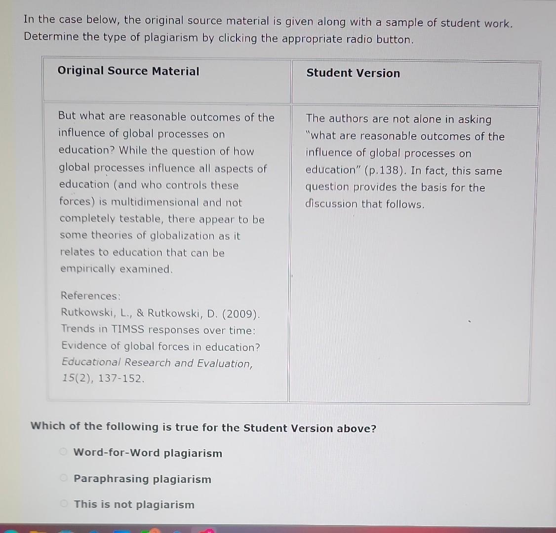 In the case below, the original source material is | Chegg.com