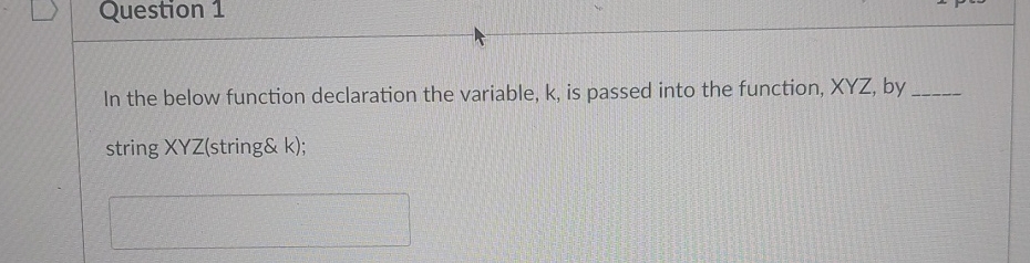 Solved Question 1In the below function declaration the | Chegg.com