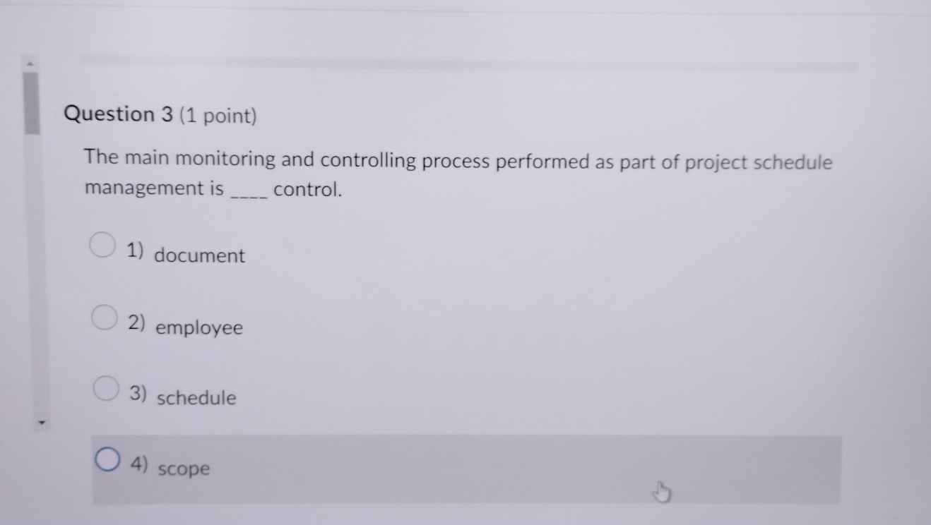 Solved Question 3 (1 ﻿point)The main monitoring and | Chegg.com