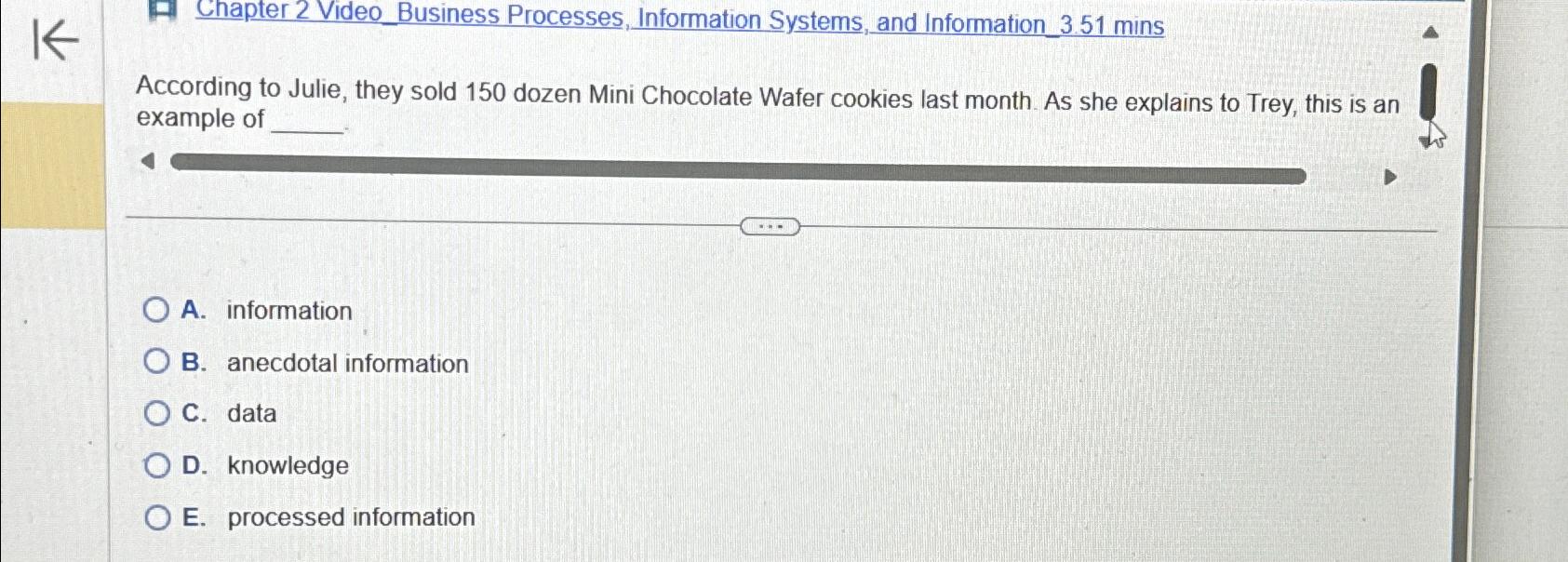 Solved Chapter 2 ﻿Video_Business Processes, Information | Chegg.com