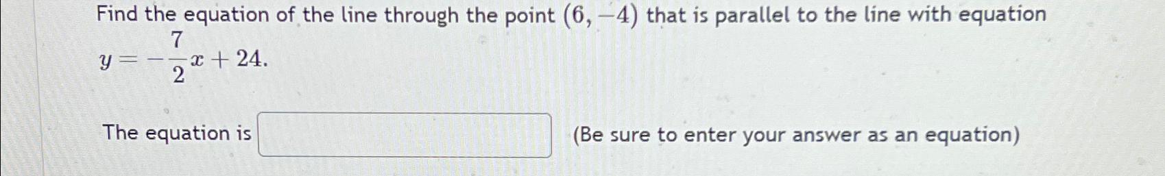 Solved Find the equation of the line through the point | Chegg.com