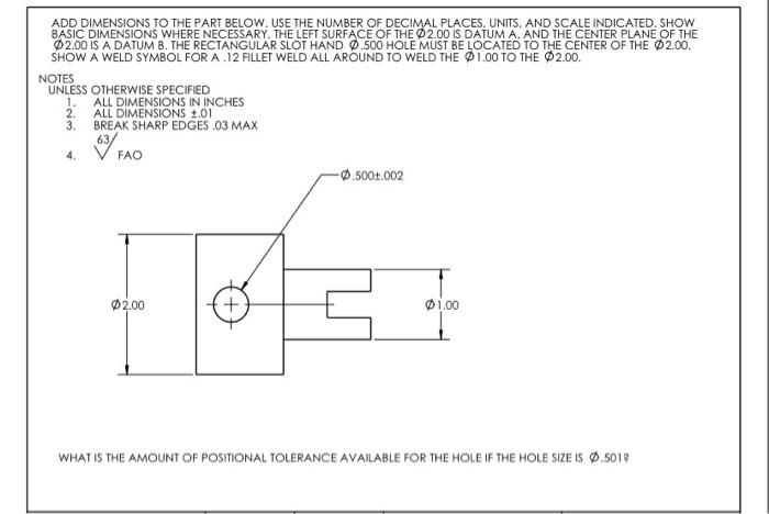Solved ADD DIMENSIONS TO THE PART BELOW. USE THE NUMBER OF | Chegg.com