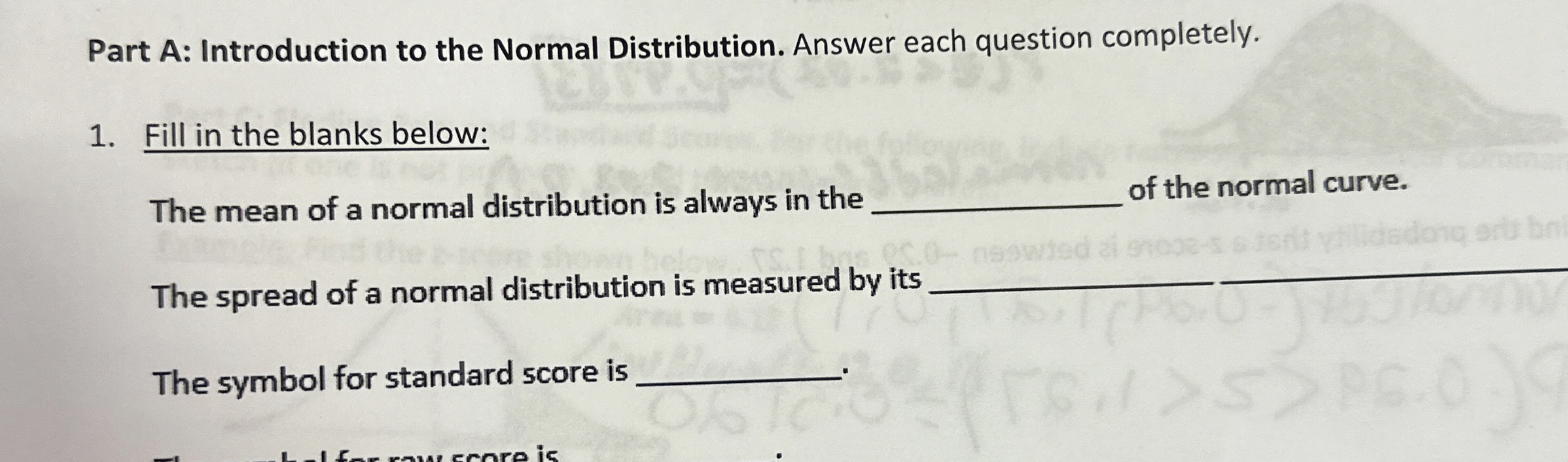 Solved Part A: Introduction to the Normal Distribution. | Chegg.com