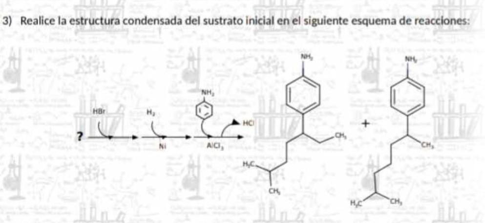 Solved 3) Realice la estructura condensada del sustrato | Chegg.com