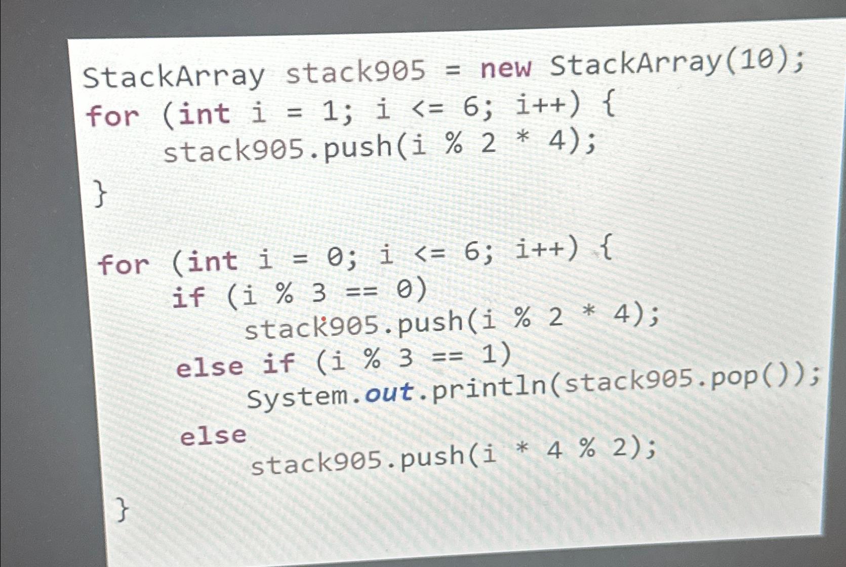Solved Stackarray Stack905 ﻿new Stackarray10for Int 