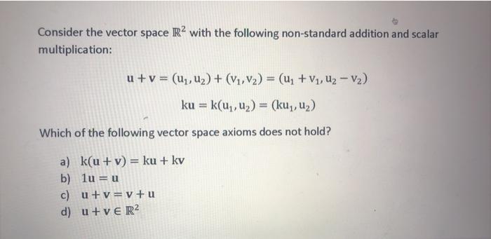 Solved Consider the vector space R2 with the following | Chegg.com