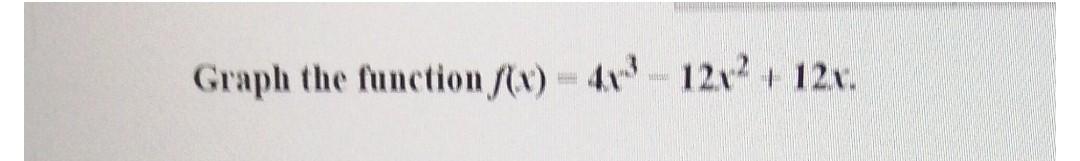 Solved Graph the function f(x)=4x3−12x2+12x. | Chegg.com
