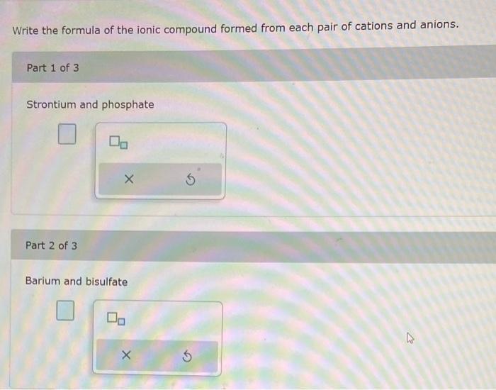Solved Write the formula of the ionic compound formed from | Chegg.com