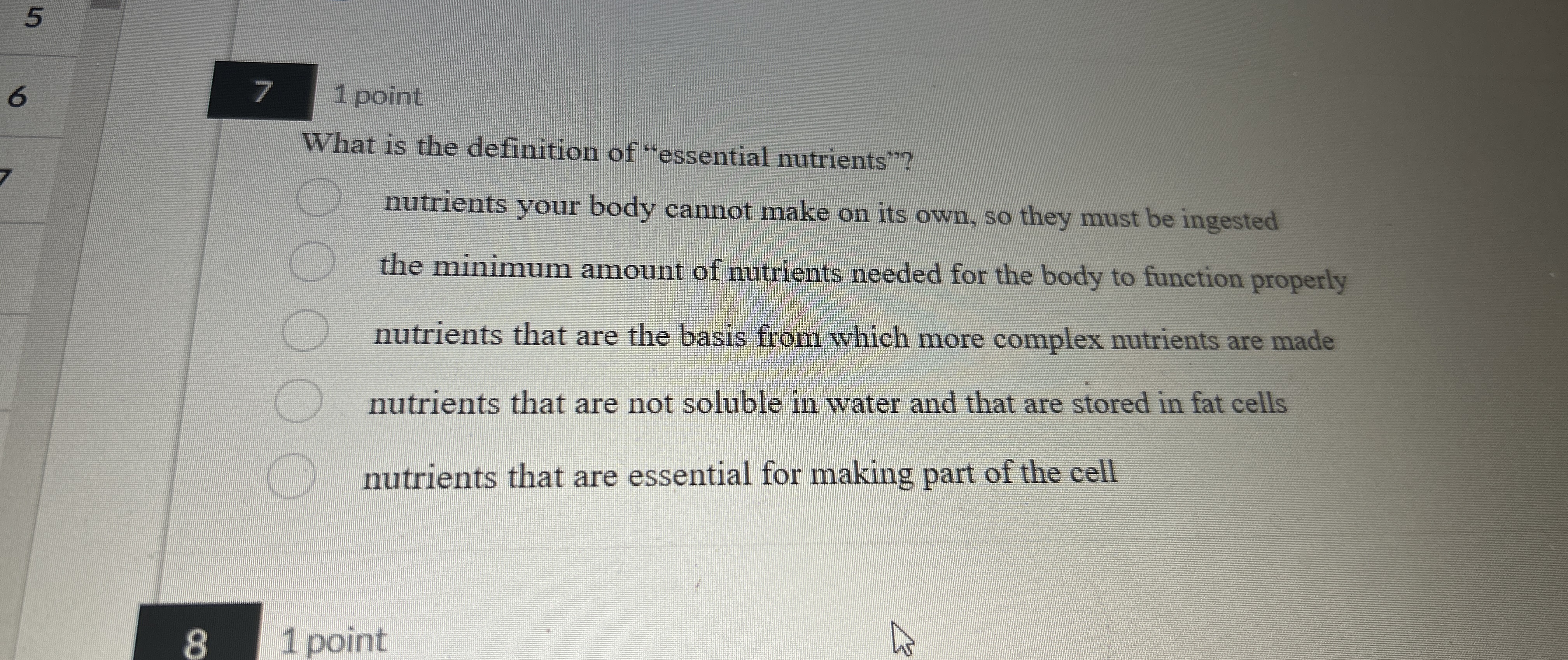 Solved 71 ﻿pointWhat is the definition of "essential | Chegg.com