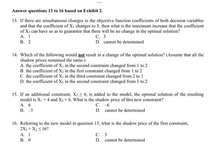 Solved Consider the following linear programming model and | Chegg.com