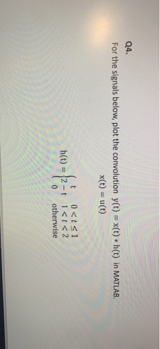 Solved Q4. For the signals below, plot the convolution y(t) | Chegg.com