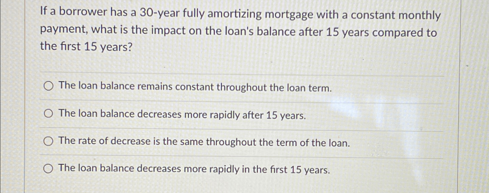 Solved If a borrower has a 30-year fully amortizing mortgage | Chegg.com