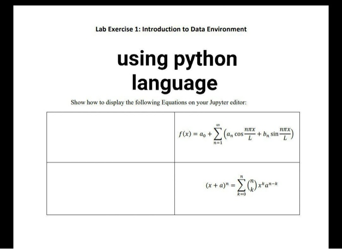 Solved Lab Exercise 1: Introduction to Data Environment | Chegg.com