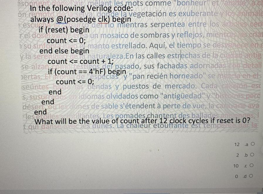 Solved In The Following Verilog Code Always Posedge Clk