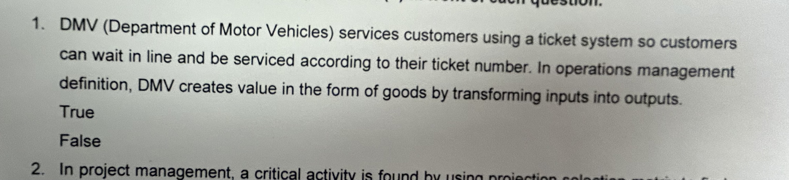 Solved DMV (Department of Motor Vehicles) ﻿services | Chegg.com