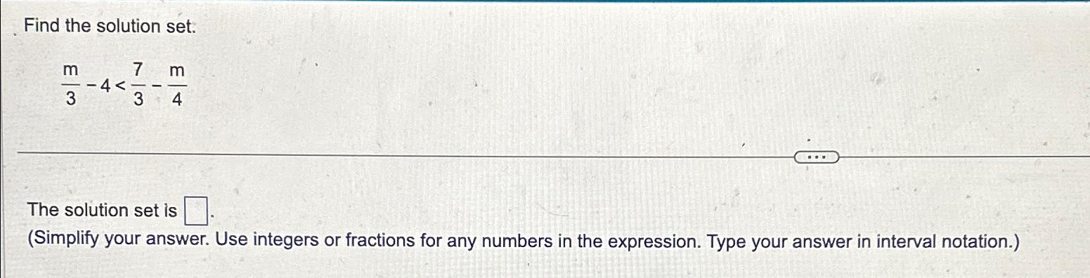 Solved Find the solution set.m3-4