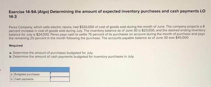 Solved Exercise 14-9A (Algo) Determining the amount of | Chegg.com