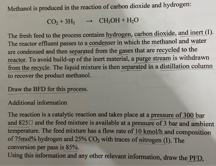 Solved Methanol is produced in the reaction of carbon | Chegg.com
