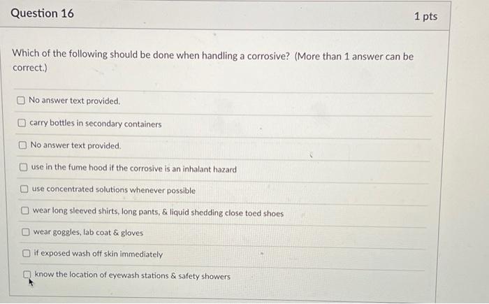 Solved ion 16 1 Pts Which Of The Following Should Be Chegg
