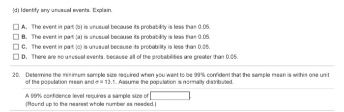 Solved (d) Identify any unusual events. Explain. A. The | Chegg.com