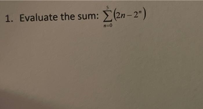 Solved ∑n=05(2n−2n) | Chegg.com
