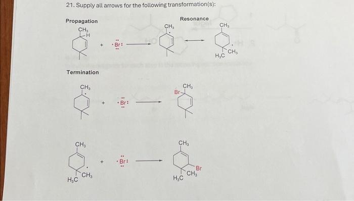 Solved 21. Supply all arrows for the following | Chegg.com