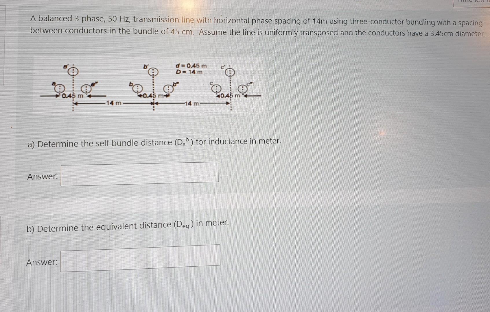 Solved A balanced 3 phase, 50 Hz, transmission line with | Chegg.com