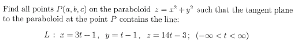 Solved Find All Points P A B C on The Paraboloid Z X2 Y2
