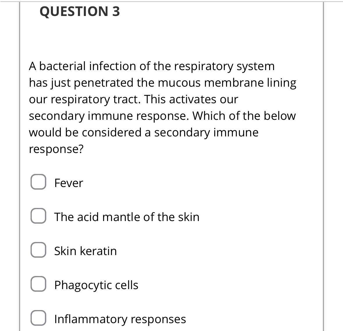 Solved QUESTION 3A bacterial infection of the respiratory | Chegg.com