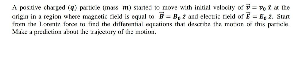 Solved A positive charged (q) particle (mass m ) started to | Chegg.com