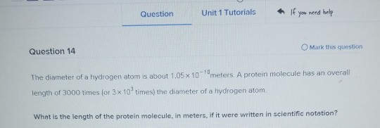 Solved Question Unit 1 Tutorials + If you need help Mark | Chegg.com