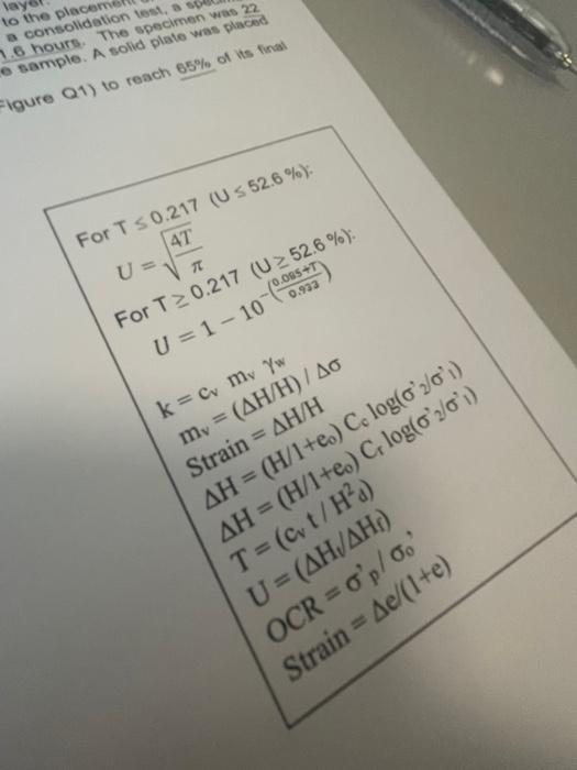 Solved A 4,5 m thick layer of fiil material is to be placed | Chegg.com