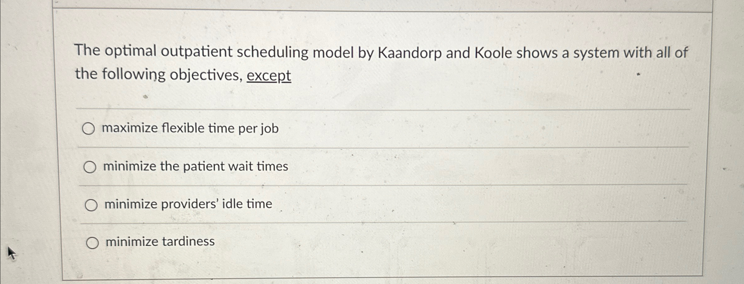 Solved The optimal outpatient scheduling model by Kaandorp | Chegg.com