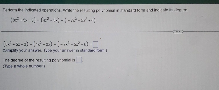 Solved Perform the indicated operations. Write the resulting | Chegg.com