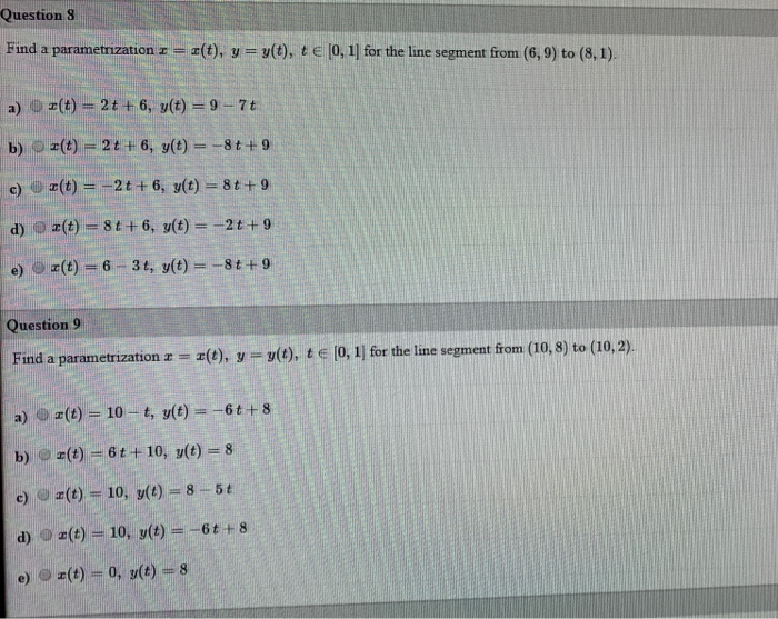 Solved Question S Find a parametrization r = r(t), y y(t), | Chegg.com