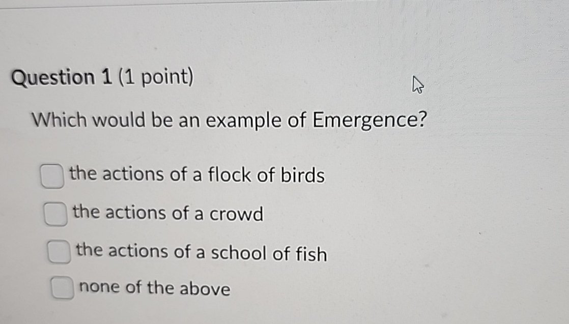 Solved Question 1 (1 ﻿point)Which would be an example of | Chegg.com