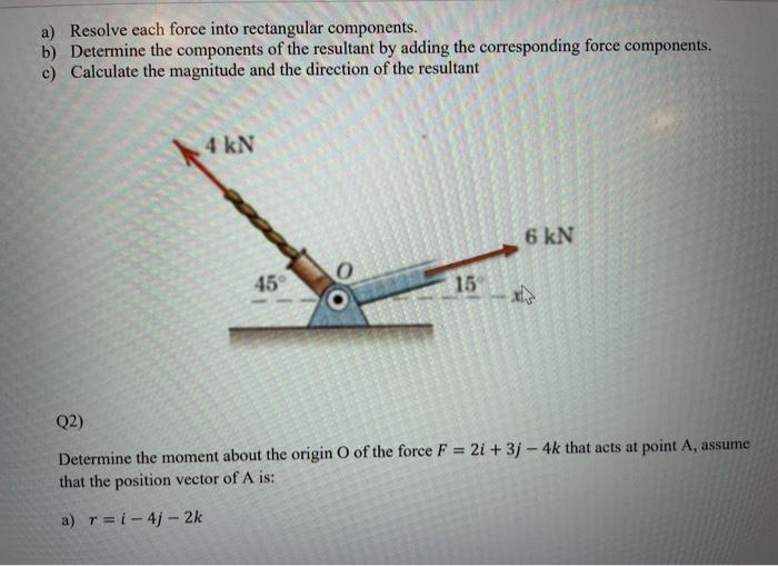Solved a) Resolve each force into rectangular components. b) | Chegg.com