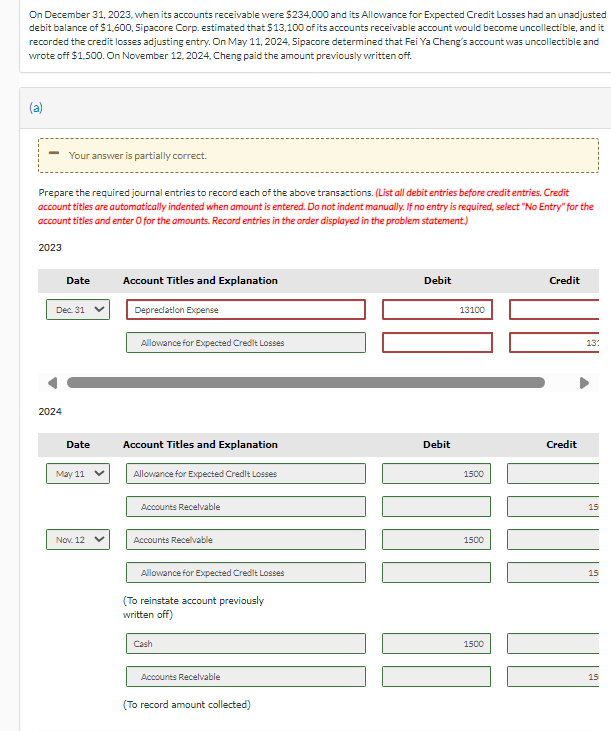 Solved On December 31, 2023, ﻿when its accounts receivable | Chegg.com