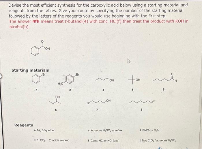 Solved Devise the most efficient synthesis for the | Chegg.com