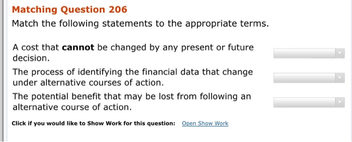 Solved Matching Question 205 Match the following statements | Chegg.com