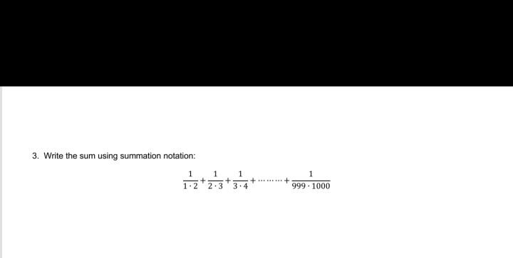 Solved 3 Write The Sum Using Summation Notation 1 1 1 1 2