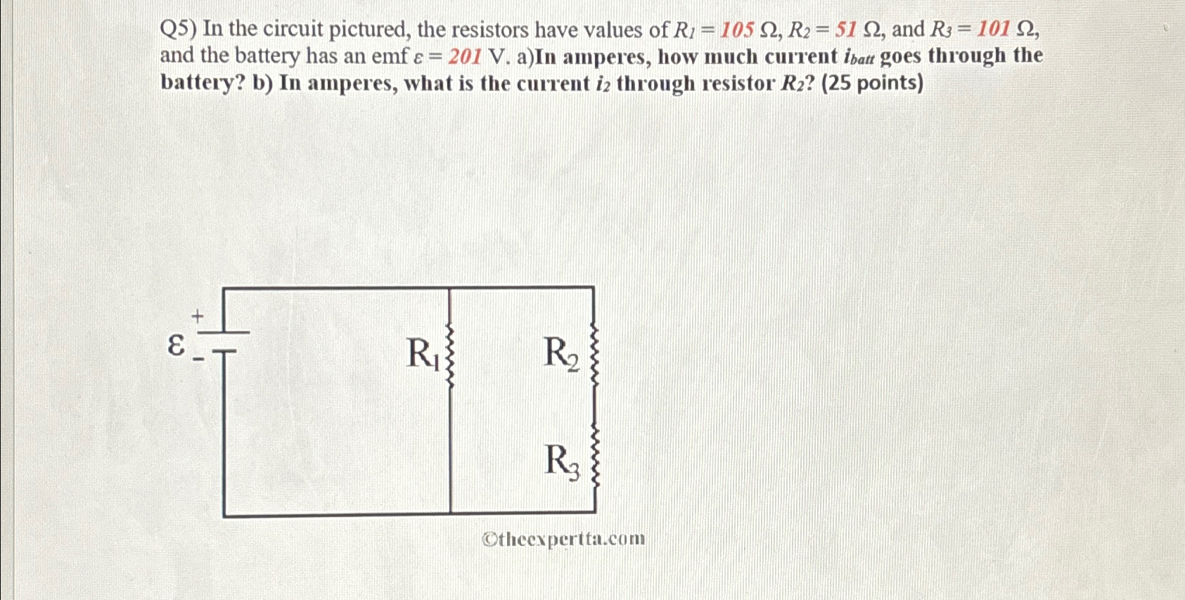Solved Q5) ﻿In the circuit pictured, the resistors have | Chegg.com