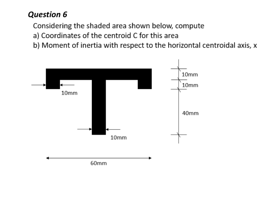 Solved Considering the shaded area shown below, computea) | Chegg.com