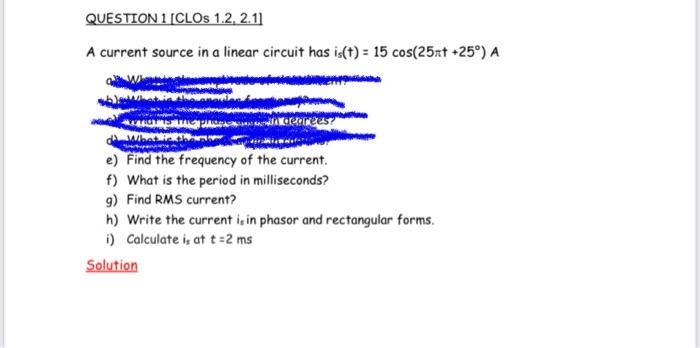 Solved A current source in a linear circuit has | Chegg.com