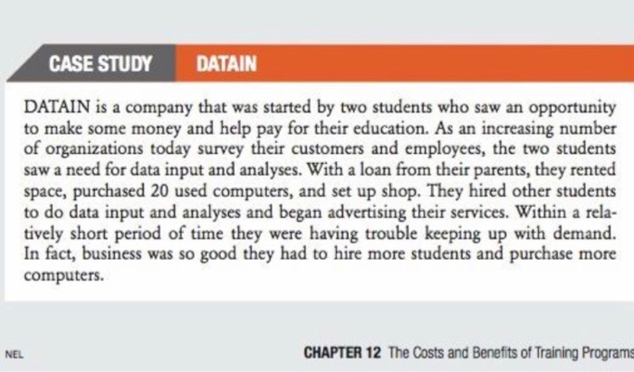 Solved CASE STUDY DATAIN DATAIN is a company that was | Chegg.com