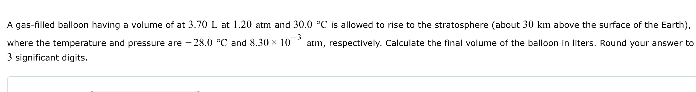 Solved A gas-filled balloon having a volume | Chegg.com