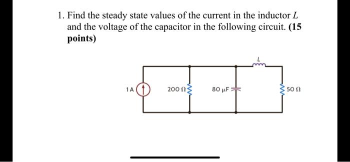 1. Find the steady state values of the current in the | Chegg.com