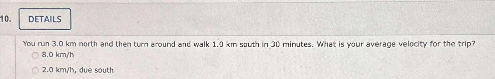 Solved You run 3.0km ﻿north and then turn around and walk | Chegg.com
