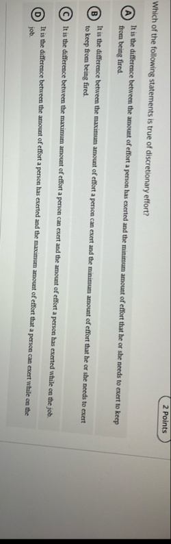 2 ﻿PointsWhich of the following statements is true of | Chegg.com